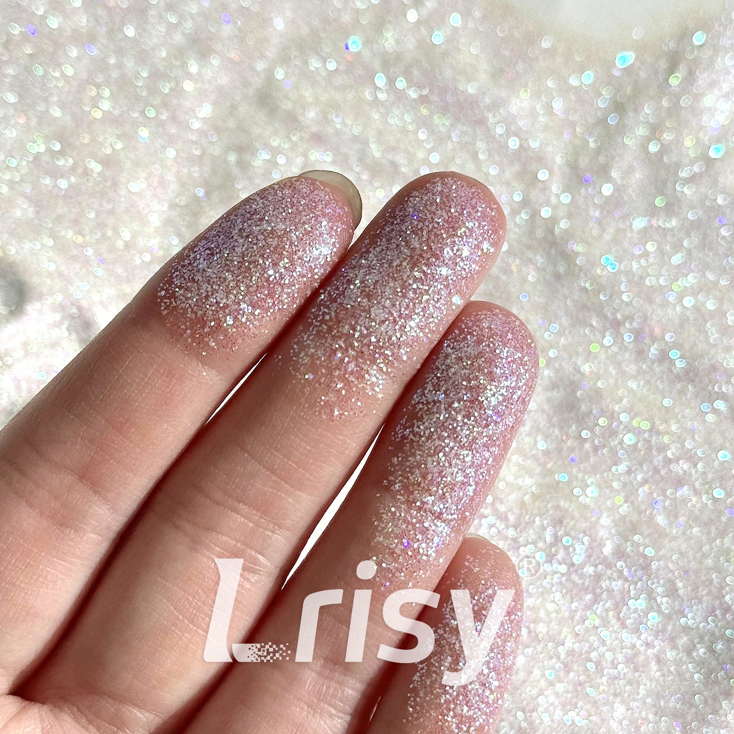 0.2mm Holographic Translucent Rose Pink and White Hexagon Glitter HA20