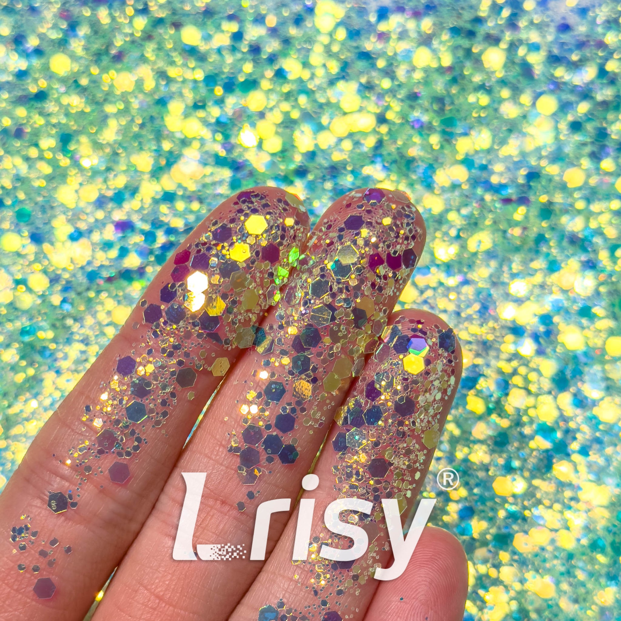 General Mixed High Brightness Iridescent Green Glitter HX1804