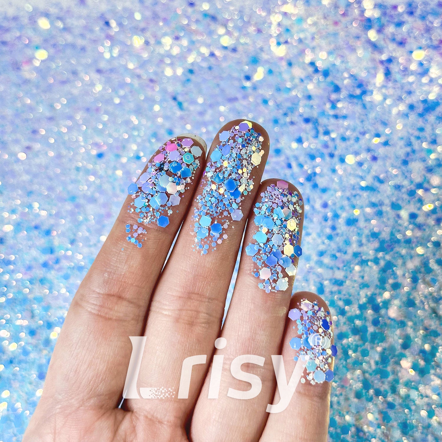 General Mixed Iridescent Blue Purple With White Color Shift Glitter 19