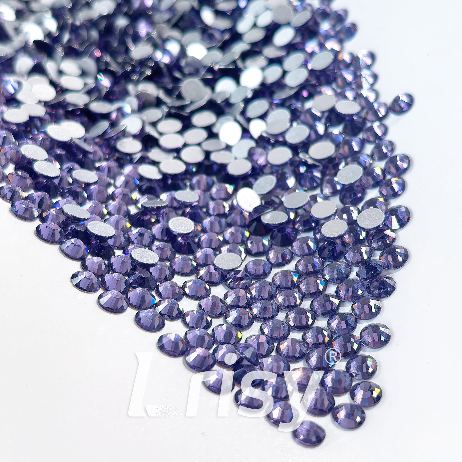 (O)Lotus Purple Flat Back Rhinestones FBRS019