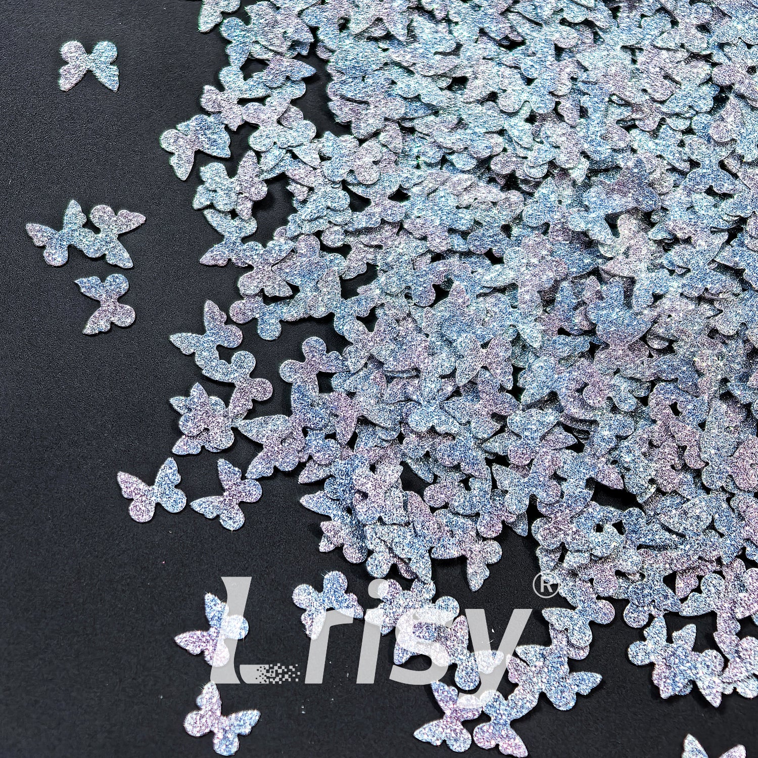 5mm Diamond Texture Gradient Blue Butterfly Glitter YW-AR4