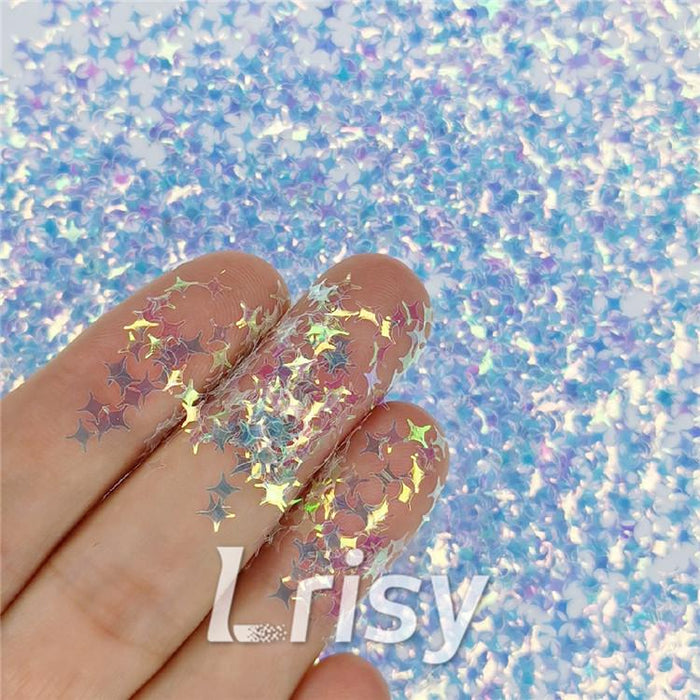 Four Pointed Star Dream Blue Glitter for crafts, cosmetic, slimes