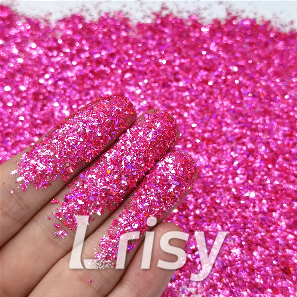 2x2 Glitter Holo Shards (Flakes) Holographic Pigment Rose Red Glitter