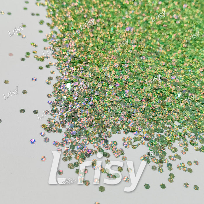 2.5mm Holographic & Color Shift Spa Green Chunky Glitter Dream Stone L