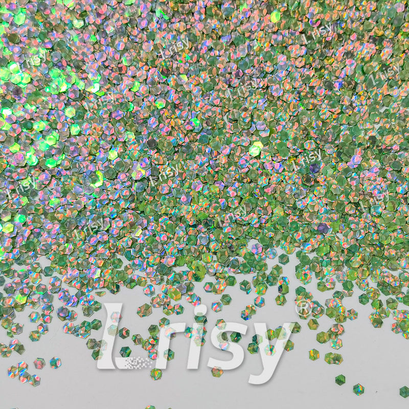 2.5mm Holographic & Color Shift Spa Green Chunky Glitter Dream Stone L