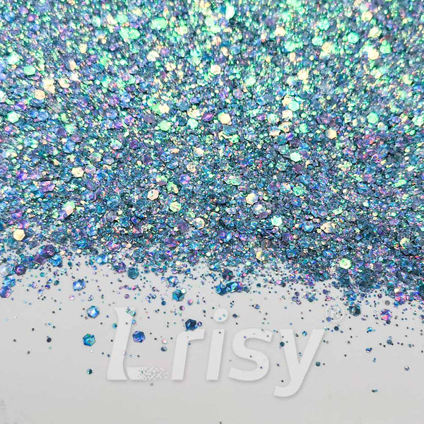 Fine & Chunky Mixed Holographic & Color Shift Electric Blue Glitter LA