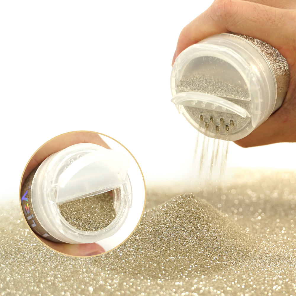 Lrisy 0.2mm Extra Fine Neon Light Punk Metallic Glitter Powder Silver