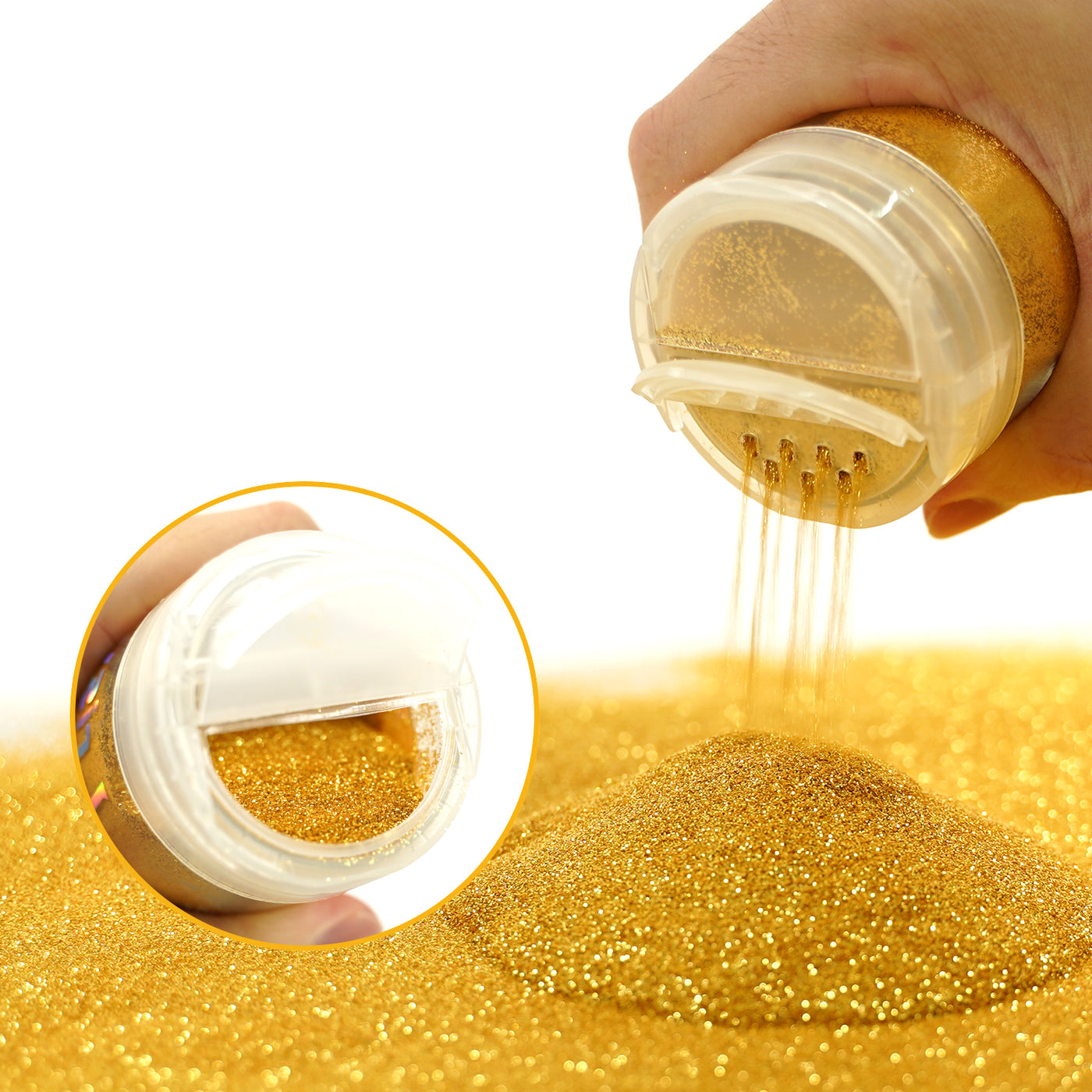 Lrisy 0.2mm Extra Fine Neon Light Punk Metallic Glitter Powder Gold LR